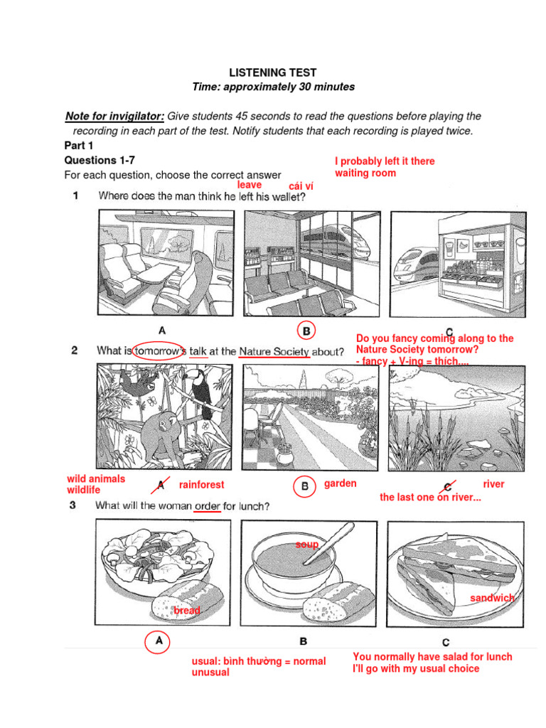 LISTENING TEST (Student) | PDF