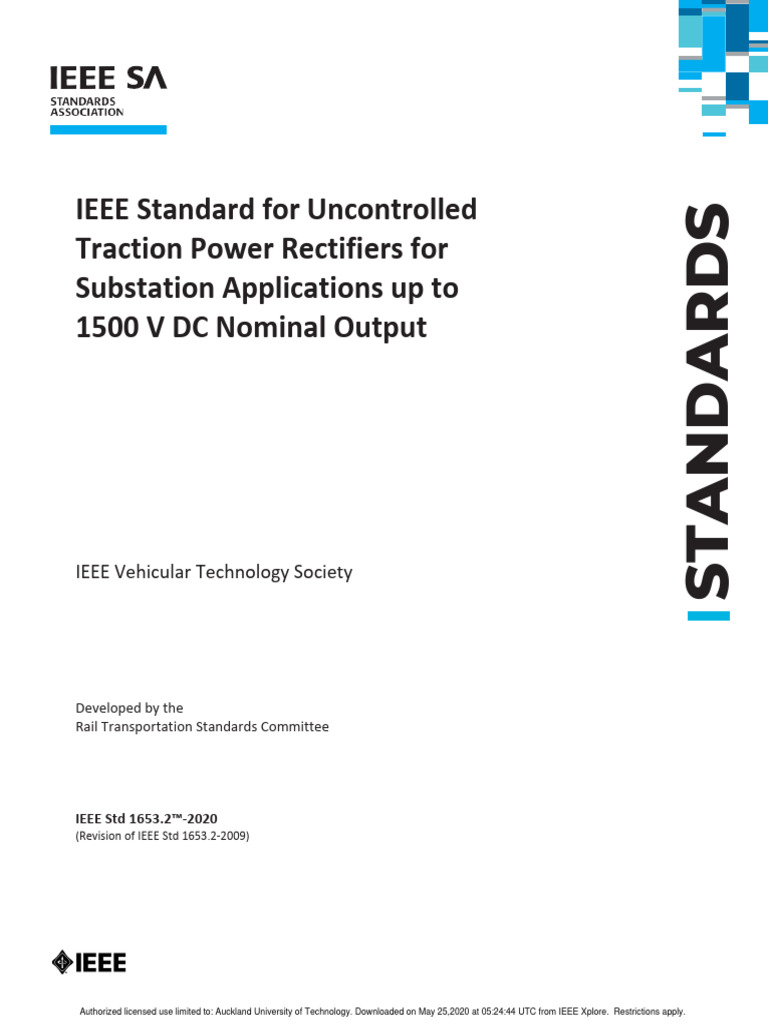 Ieee Standard For Uncontrolled Traction Power Rectifiers For Sub | PDF ...