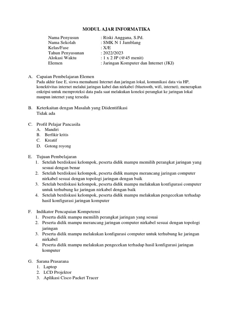 Rencana Aksi 1 - RPP 2 Revisi | PDF | Karier & Perkembangan | Seni