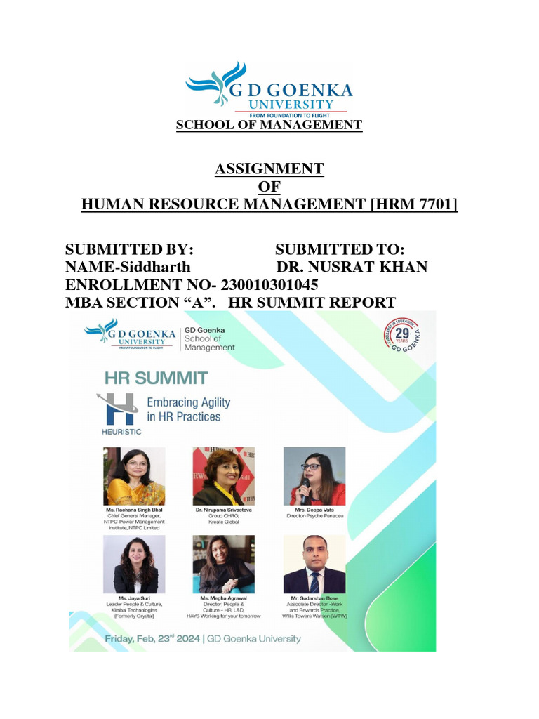 SIDDHARTH HR Summit Report | PDF