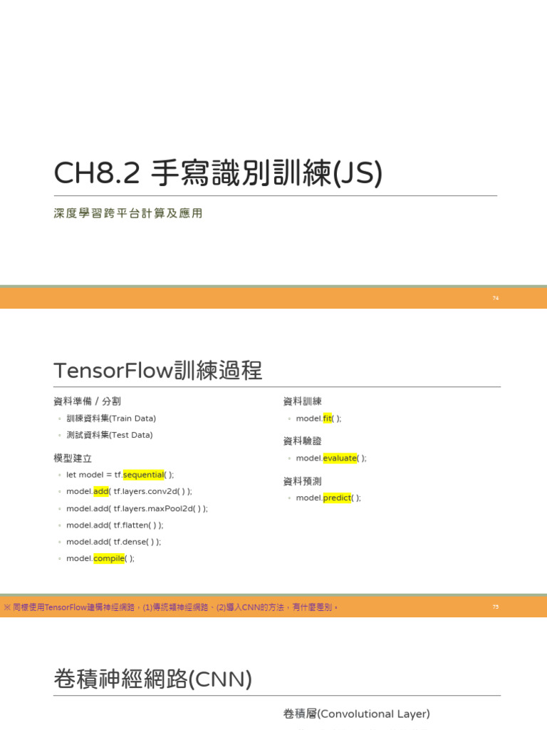 (2023) (簡報) (課程) CH8.2 手寫識別訓練 (JS) | PDF