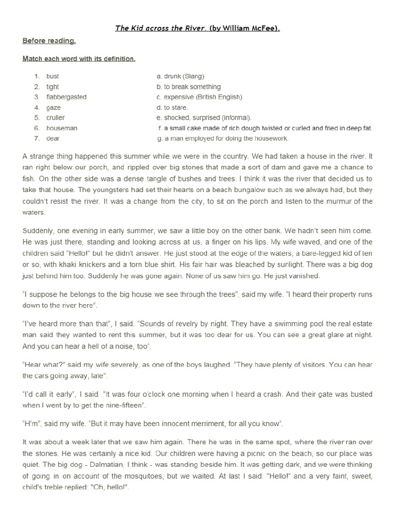 The Kid Across The River - Short Story | PDF