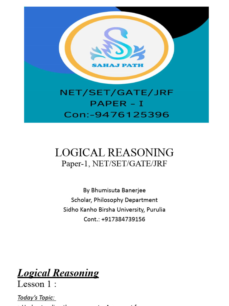 Understanding Logical Reasoning Concepts | PDF | Argument | Logic