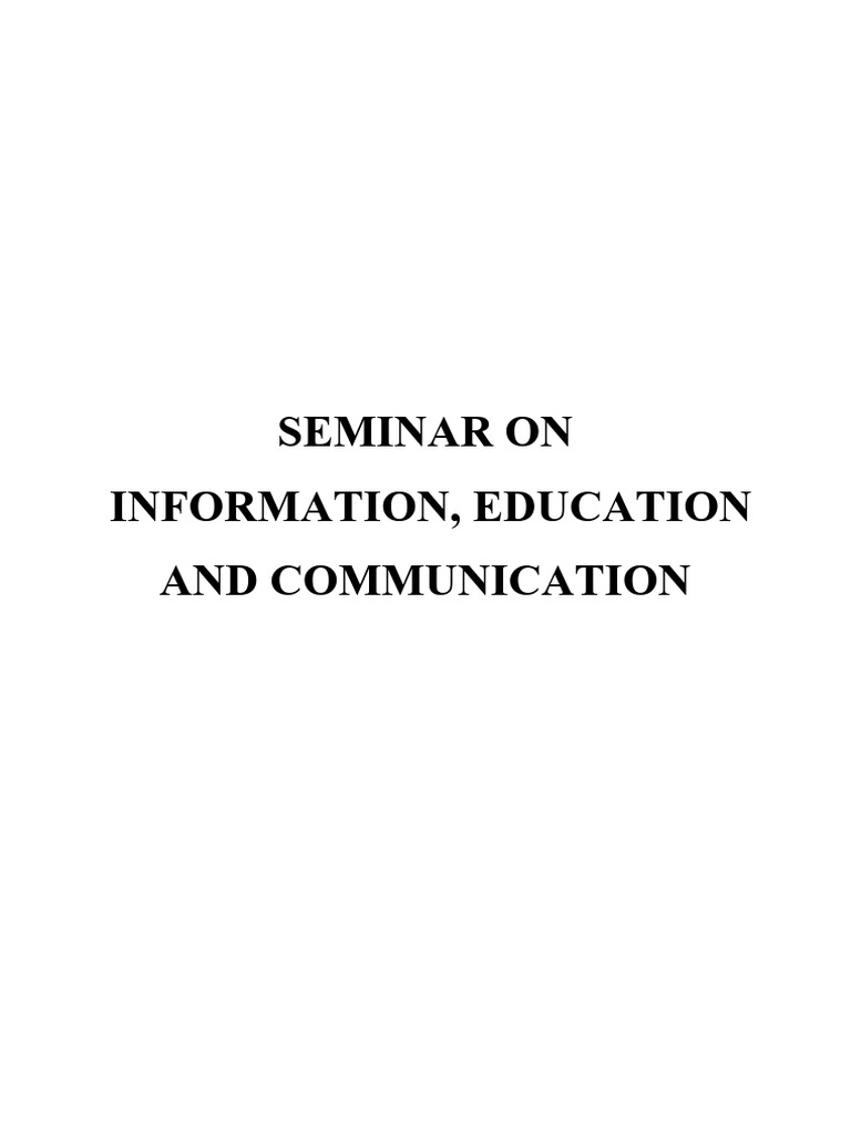 IEC Training for Health Communication Skills | PDF | Communication ...