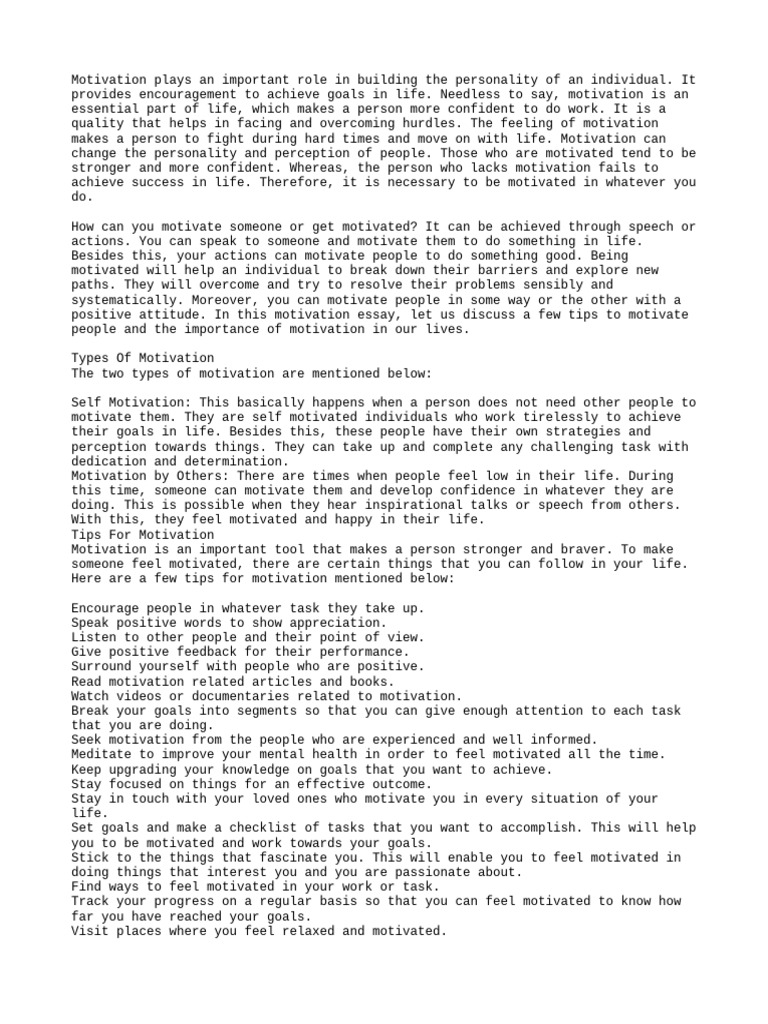 Motivation Points | PDF | Motivation | Motivational