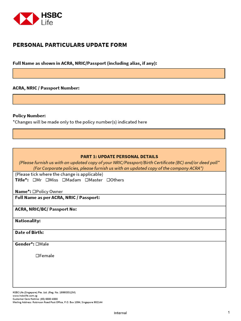 Policyholder Update Form | PDF | United States Postal Service | Government