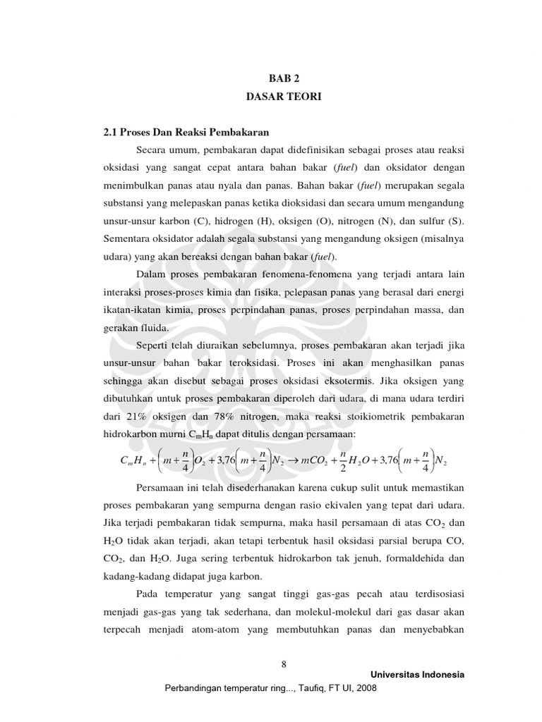 Proses dan Reaksi Pembakaran | PDF | Metode & Bahan Ajar | Sains ...