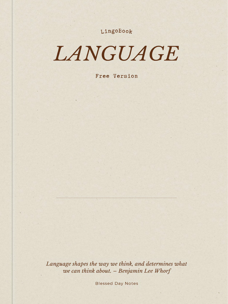 Lingo Book Vocabulary and Grammar Guide | PDF | Linguistics | Human ...