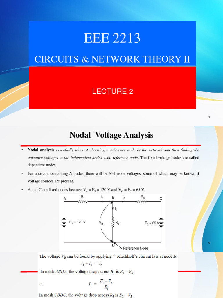 Lecture 2 - Nodal Analysis | PDF | Electrical Network | Computer Engineering
