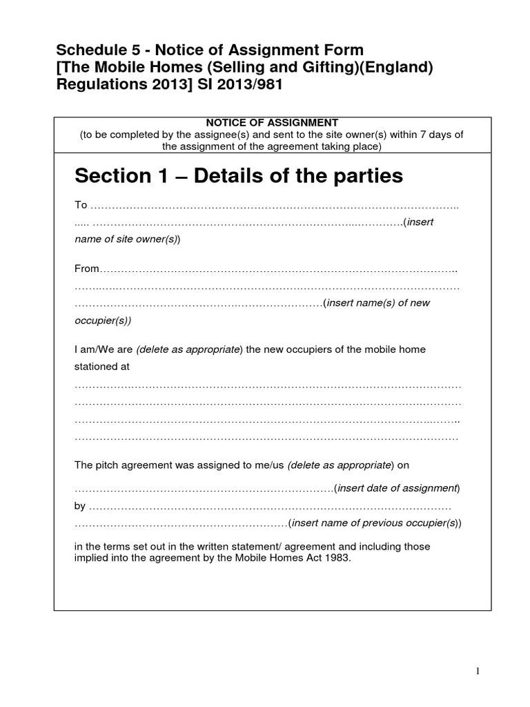 Notice of Assignment Form | PDF | Receipt | Business Law