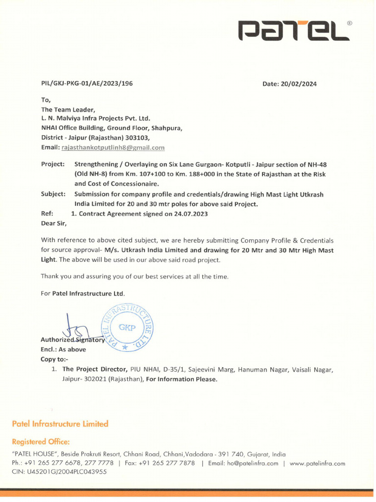 PIL Letter No.196 Dt.20.02.2024 - PKG-01Submission For Company Profile ...