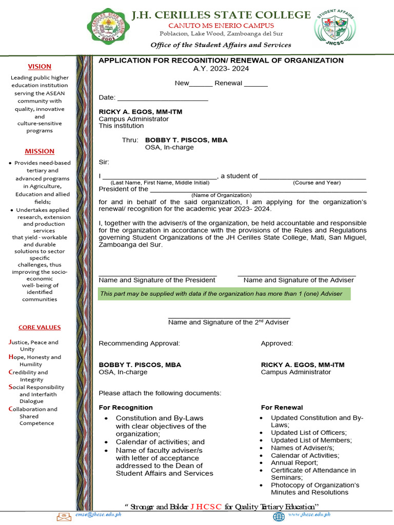 Student Organization Form | PDF