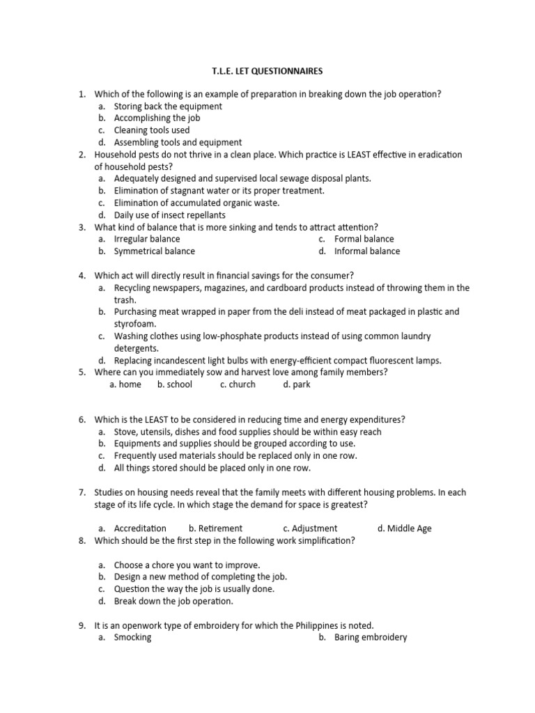 Final T.L.E. Reviewer With Correction Revised | PDF | Electric Current ...