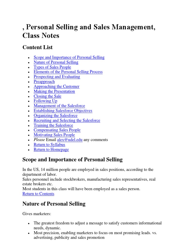 Personal Selling | PDF | Sales | Marketing