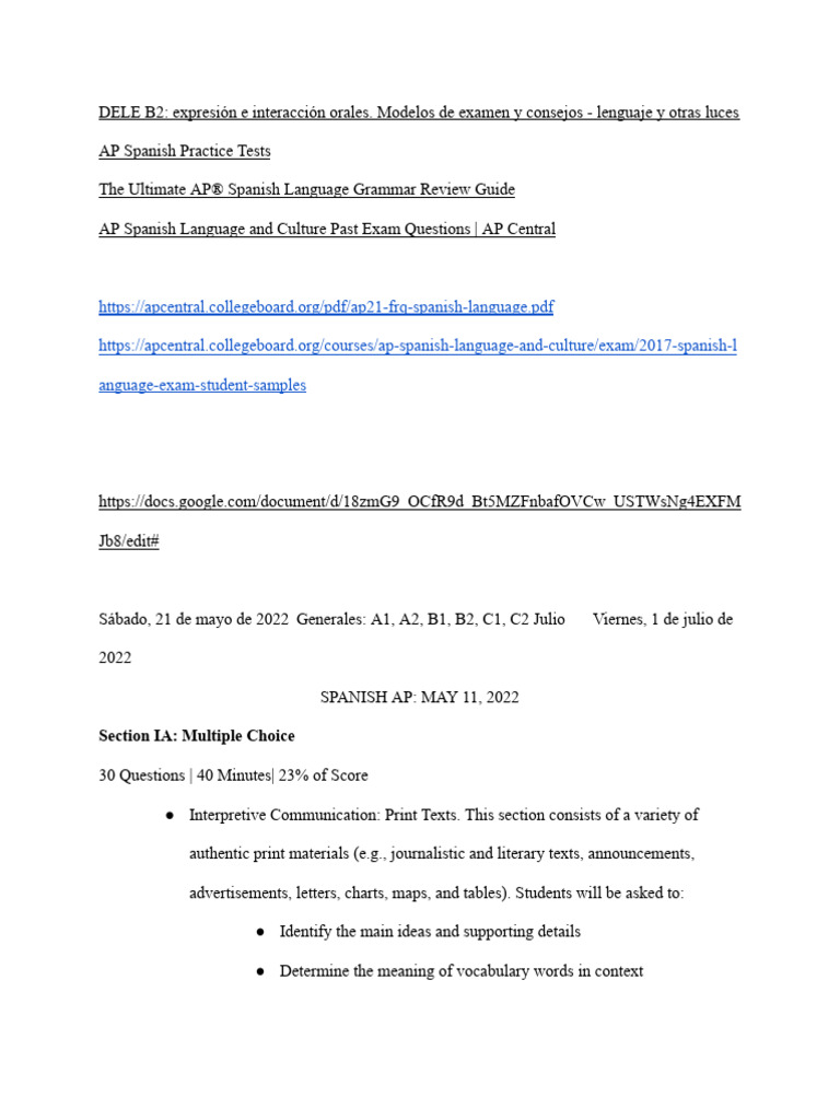 My Spanish AP Study Guides | PDF | Art