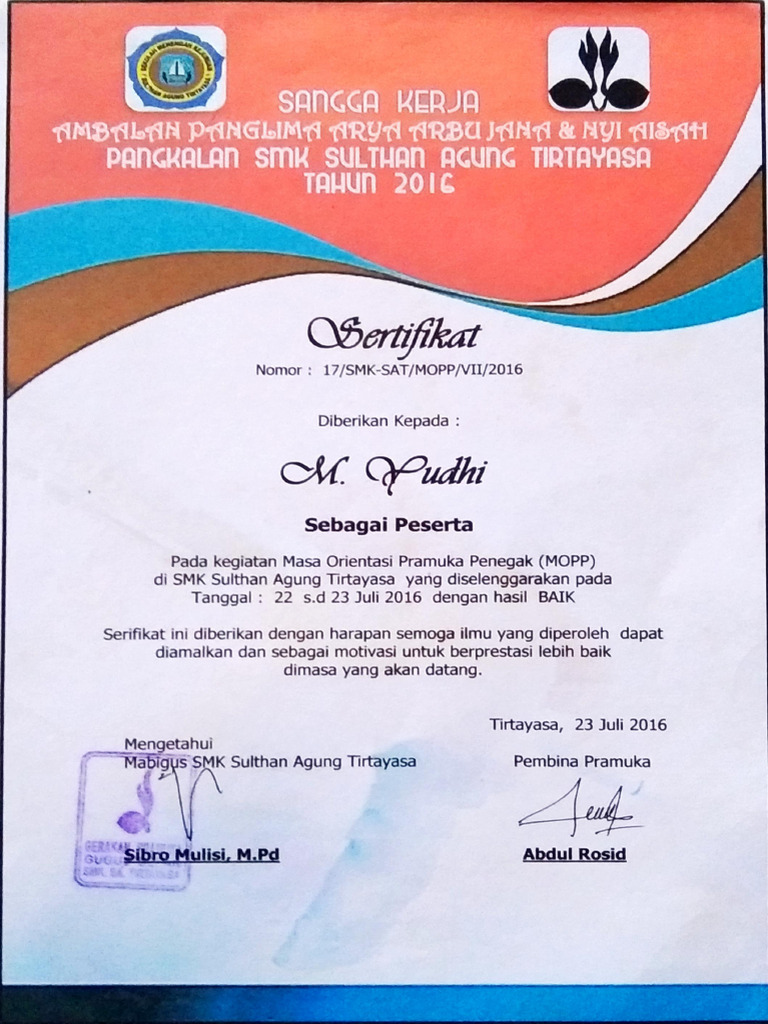 Sertifikat Mopp | PDF