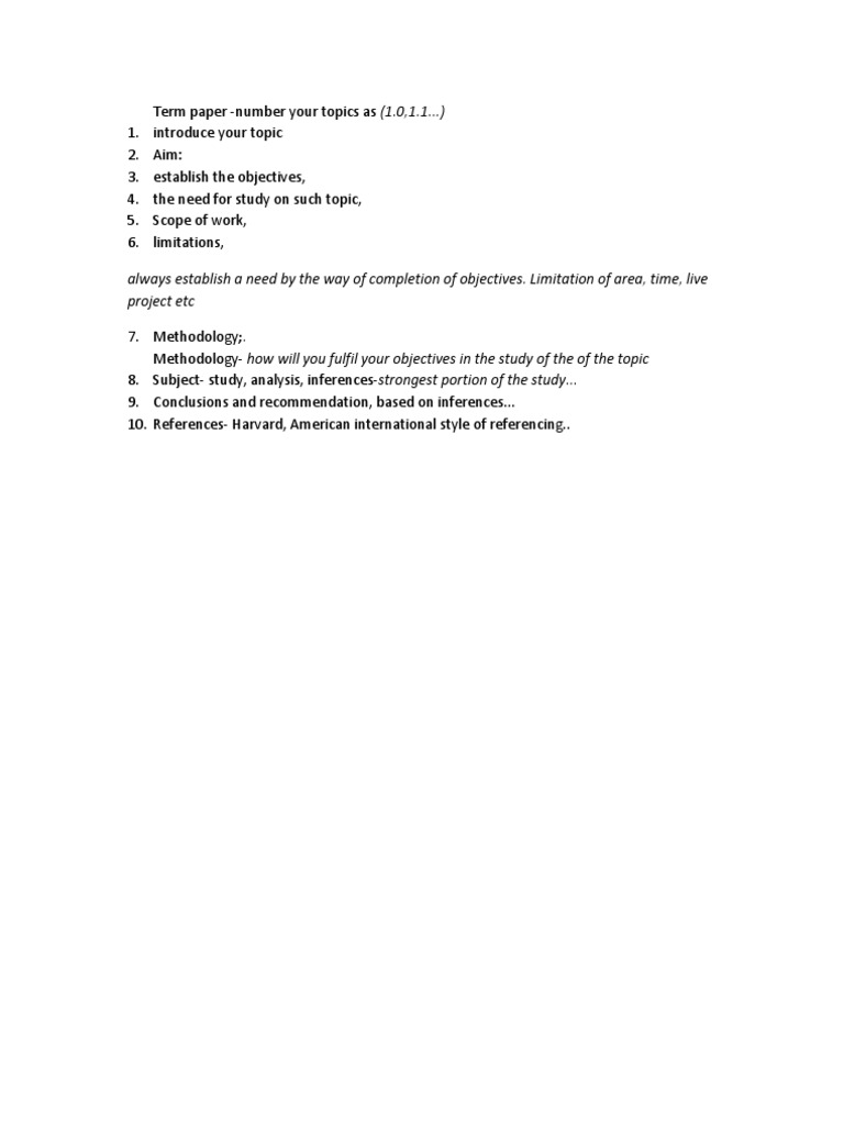 Term Paper Structure and Guidelines | PDF