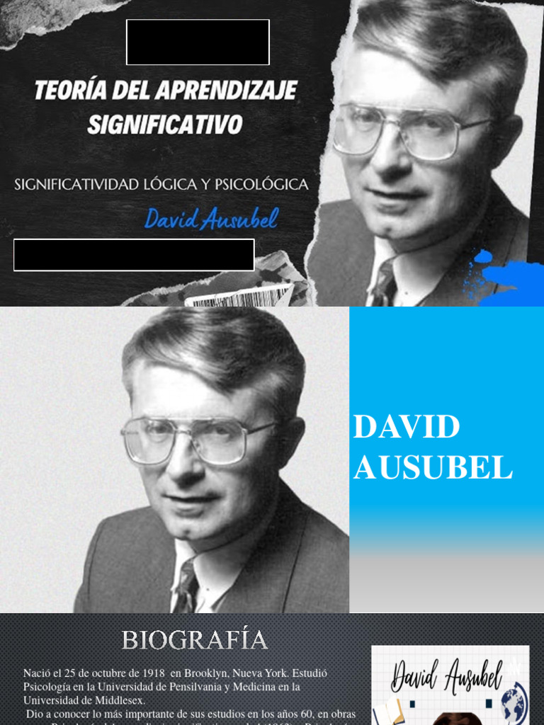 Biografía y Teoría de Ausubel sobre Aprendizaje | PDF | Aprendizaje | Psicología cognitiva