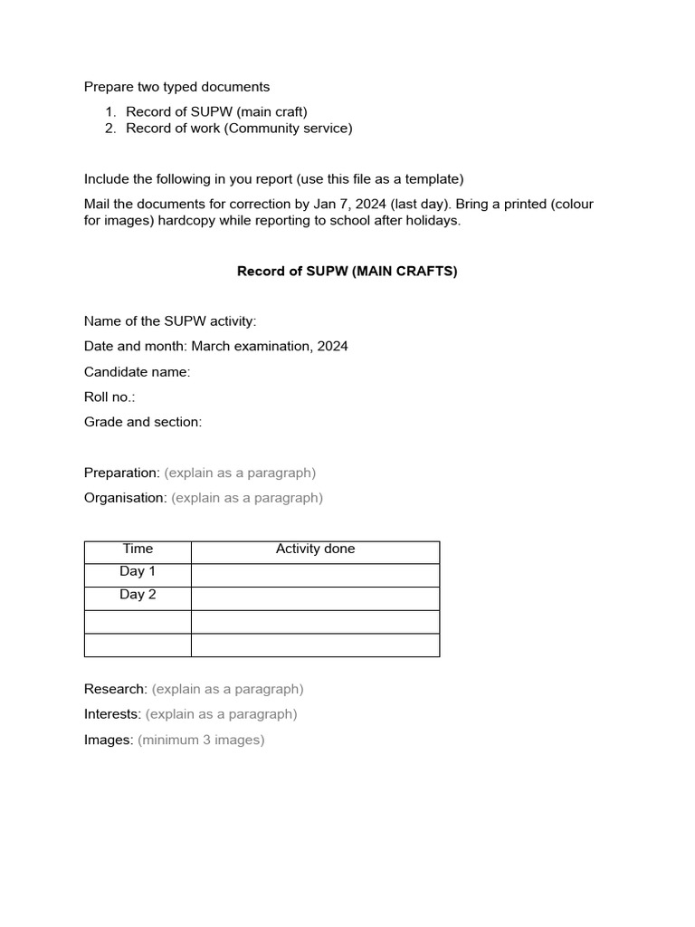 Supw Template Pdf Poetry