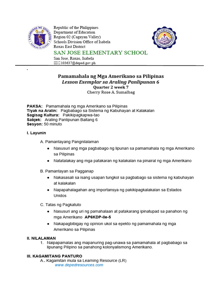 DEMO-Lesson Exemplar in AP 6 | PDF
