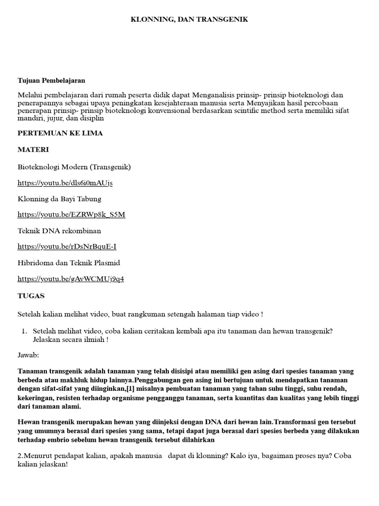 LKPD KLONING - Docx - 20240219 - 121522 - 0000 | PDF | Sains & Matematika