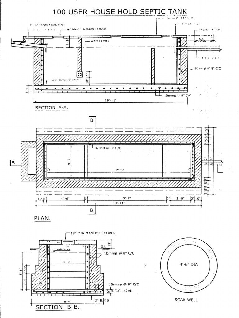 100 User Septic Tank | PDF