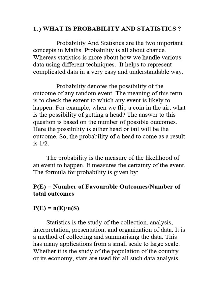What Is Probability and Statistics | PDF | Statistics | Statistical Inference