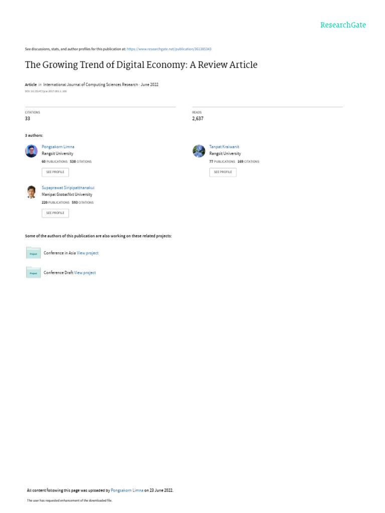 Growth of Digital Economics | PDF | Innovation | Economic Growth