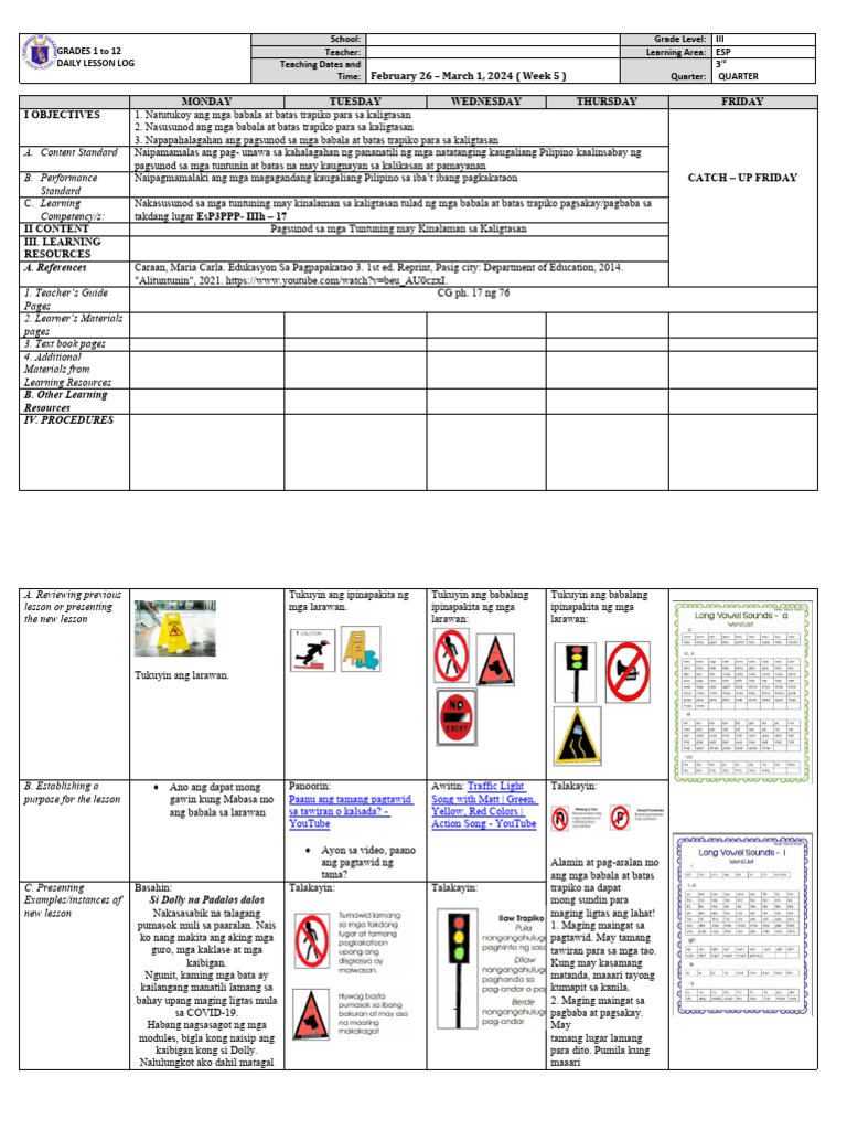DLL Esp-3 Q3 W5 | PDF