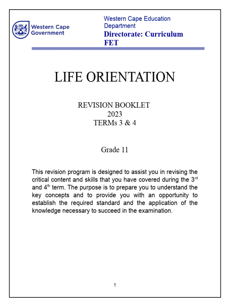 LO Grade 11 Revision Booklet T3&4 2023 | PDF | Behavior | Employment