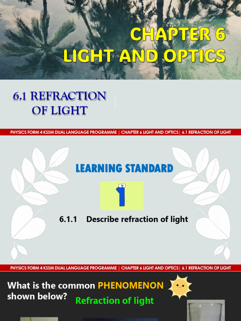6.1 Refraction of Light | PDF | Optics | Light
