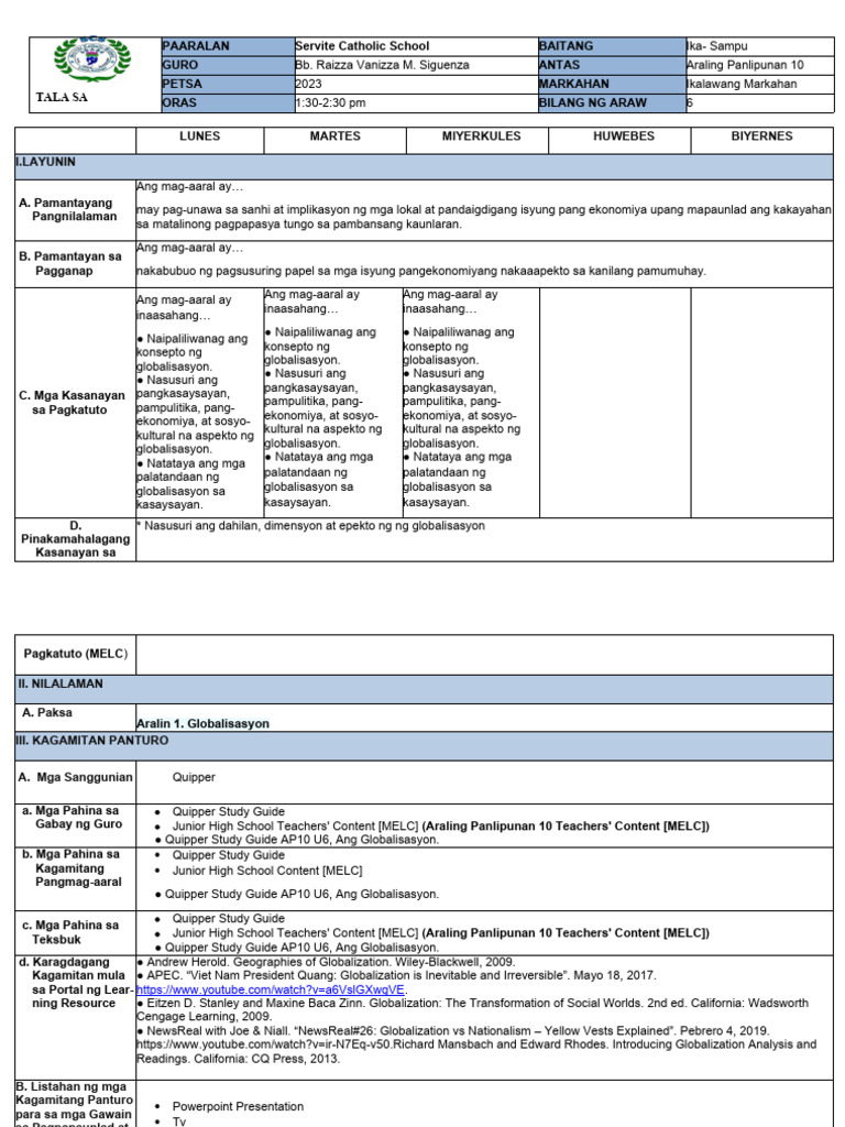 Ap 10 Week 1 & 2 | PDF