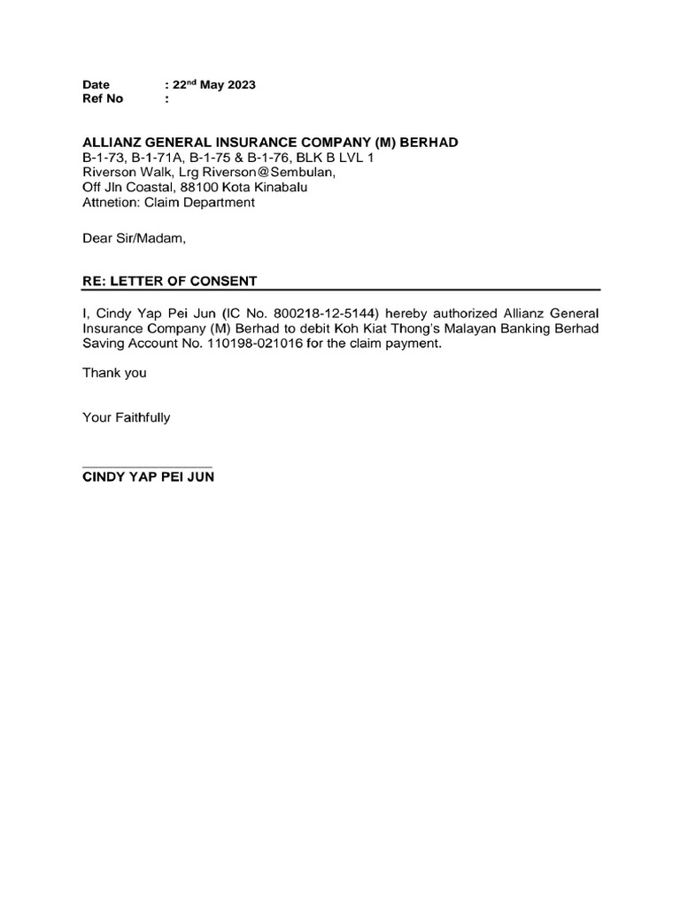 Letter of Consent | PDF