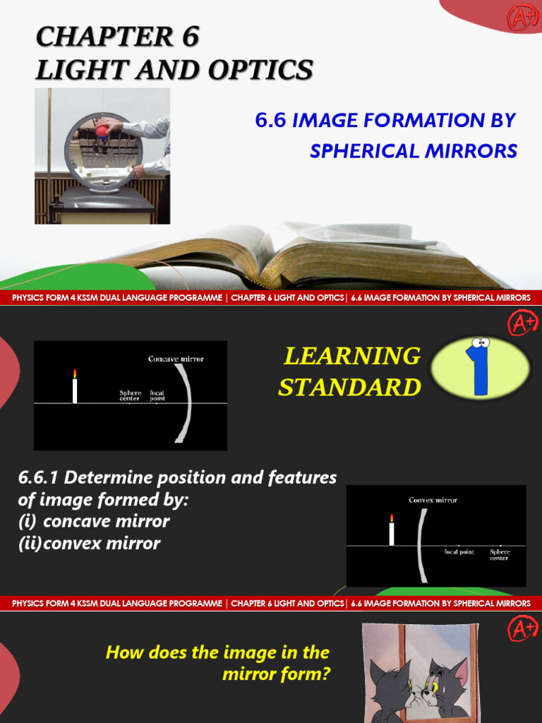 6.6 Image Formation by Spherical Mirrors (Full Answers) | Download Free PDF | Mirror | Sphere