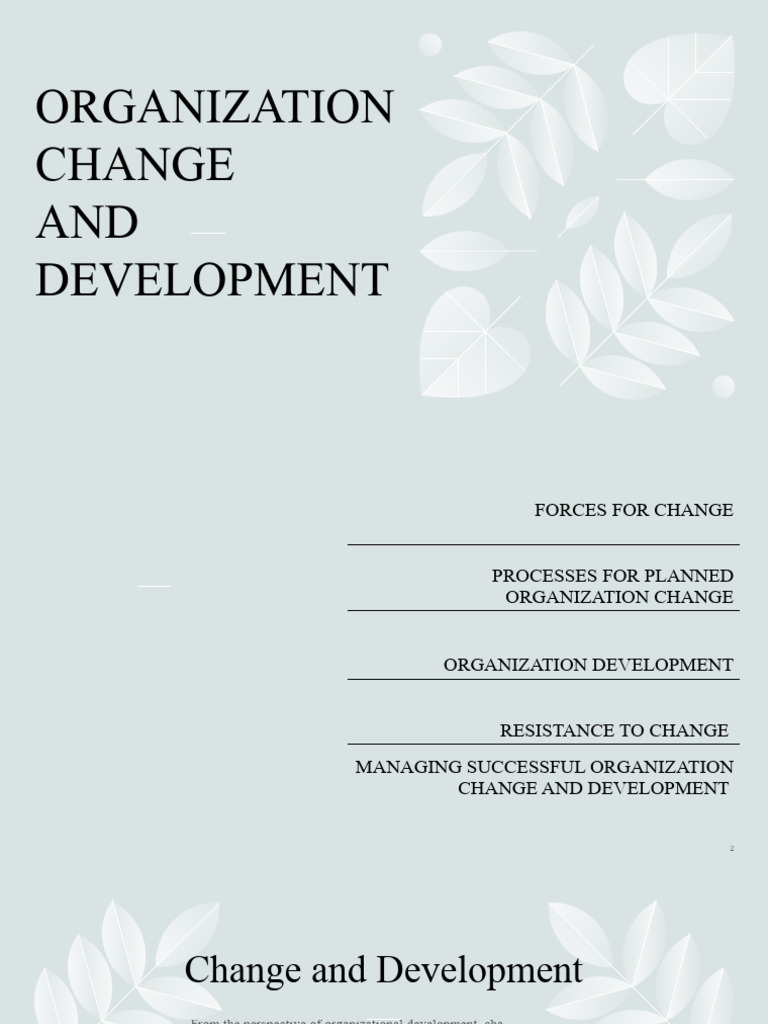 HBO - Organizational Change and Development | PDF | Organization ...