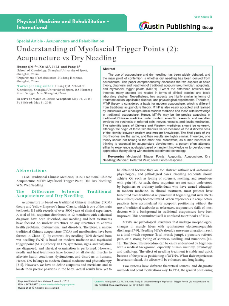Understanding - of - Myofascial - Trigger - Points Acupuncture Vs Dry ...