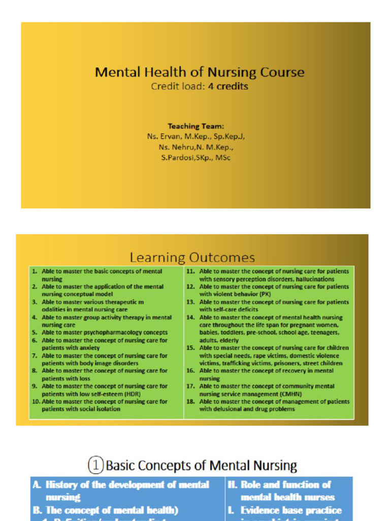 Mental Health of Nursing For STR - Ners - 2024 | PDF