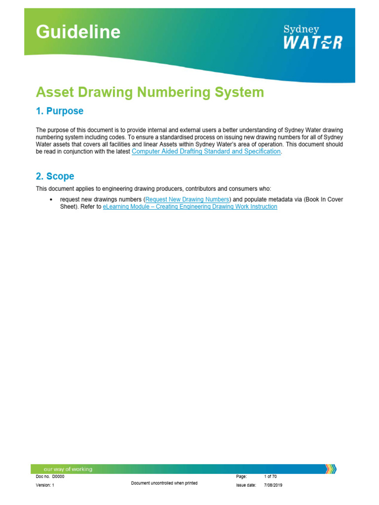 Sydney Water Drawing Numbering Guide | PDF | Electrical Wiring | Power ...
