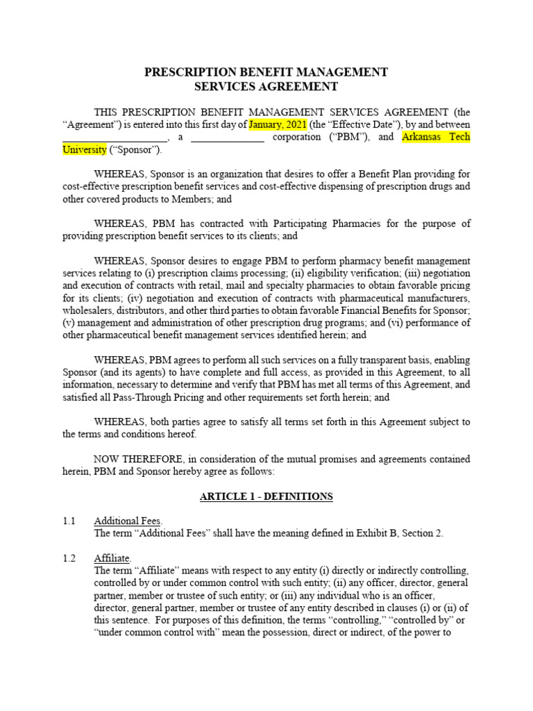 Contract Sample | PDF | Prescription Drugs | Pharmacy