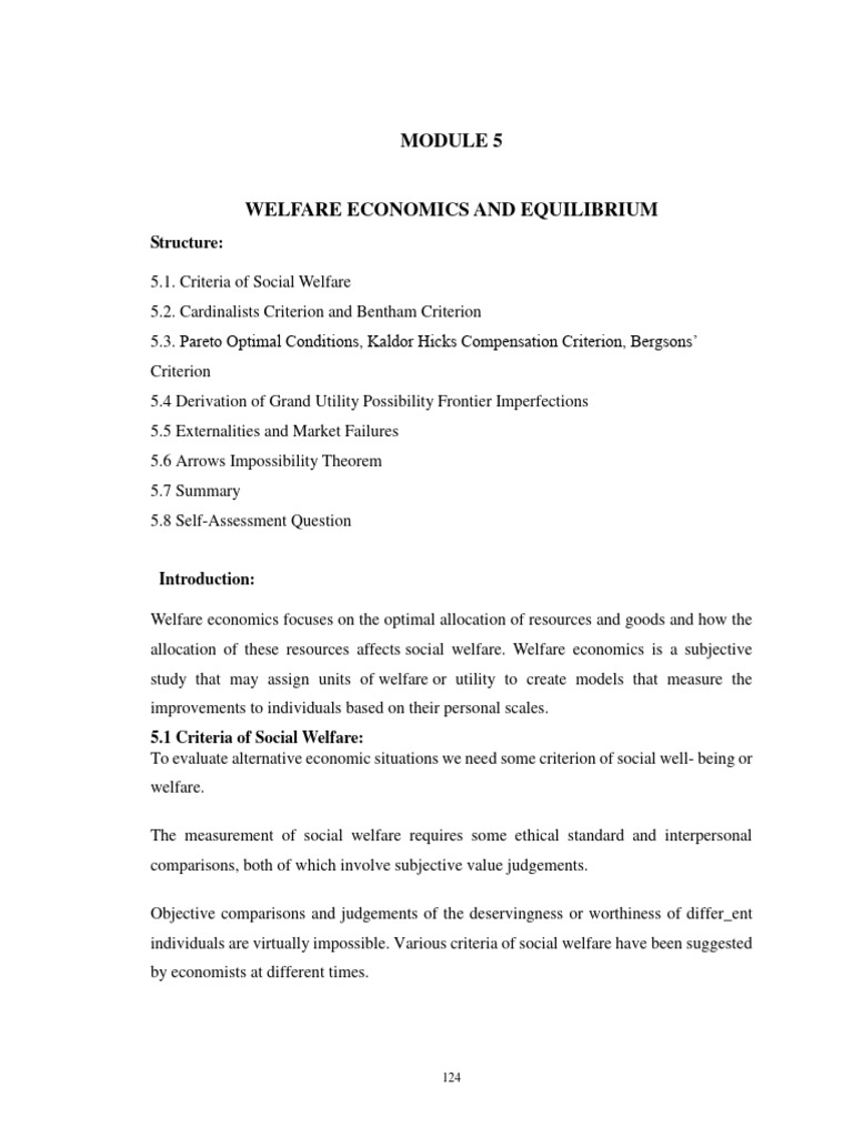 WELFARE ECONOMICS AND EQUILIBRIUM - Compressed | PDF | Welfare ...
