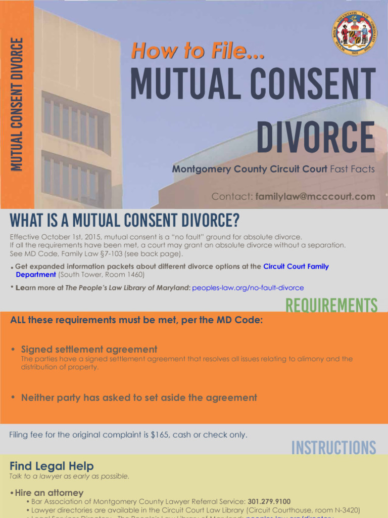 Mutual Consent Divorce Fast Facts | PDF | Divorce | Lawyer