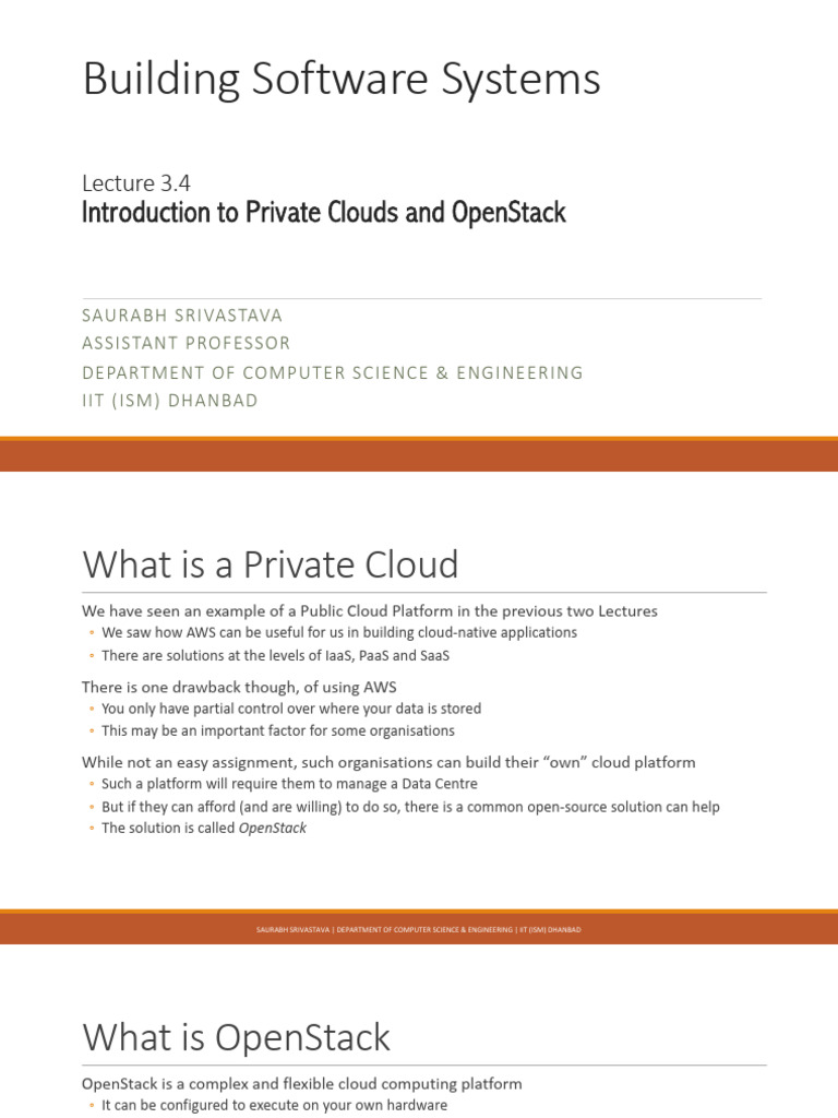3.4 Introduction To Private Clouds and OpenStack | PDF | Open Stack | Cloud Computing