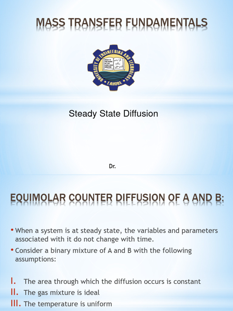 Steady State Mass Transfer Basics | PDF