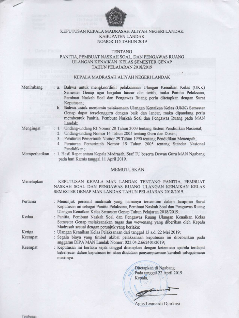 Scan Panitia UKK Genap 2018 - 2019 | PDF