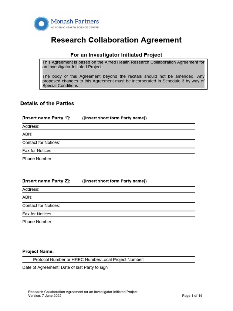 Research Collaboration Agreement | PDF | Intellectual Property | Mediation