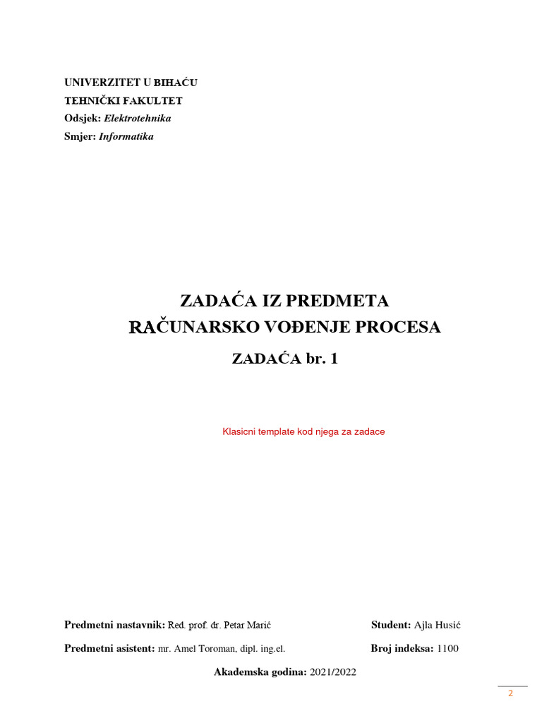 ZADAĆA1 Dodatak | PDF