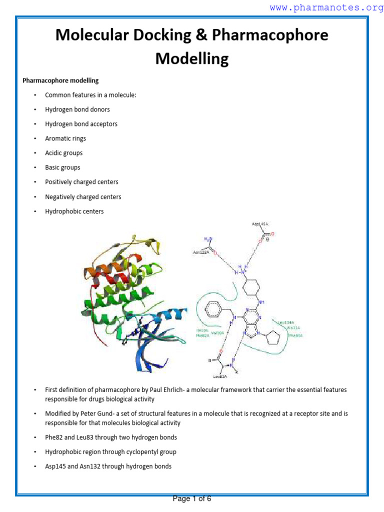 Docking & Pharmacophore Modelling | PDF | Docking (Molecular) | Ligand ...
