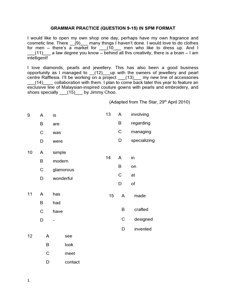 Grammar Practice (4UKM) | PDF | Ant | Nest