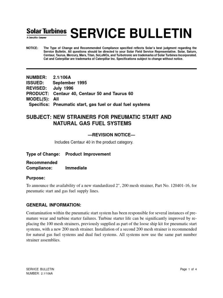 2-1-106a NEW STRAINERS FOR PNEUMATIC START AND | PDF