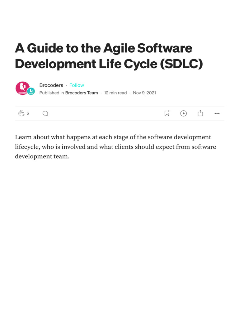Agile Sdlc Pdf Software Development Process Scrum Software Development